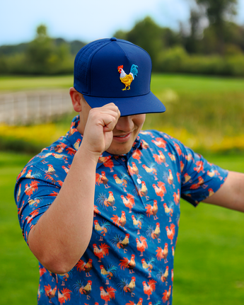 Cocky Rooster Collection | Waggle Rooster Hat | Rooster Golf Polo