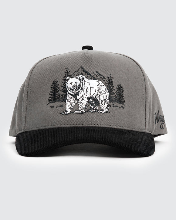 Grizz Corduroy Brim Hat | Waggle Hat | Grizzly Bear Retro Snapback