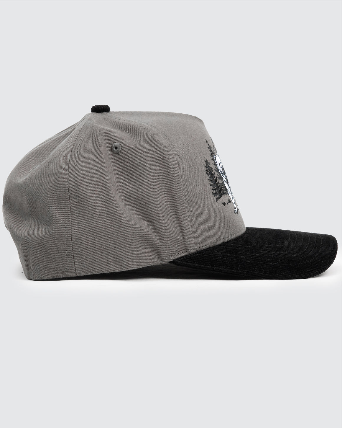Grizz Corduroy Brim Hat | Waggle Hat | Grizzly Bear Retro Snapback