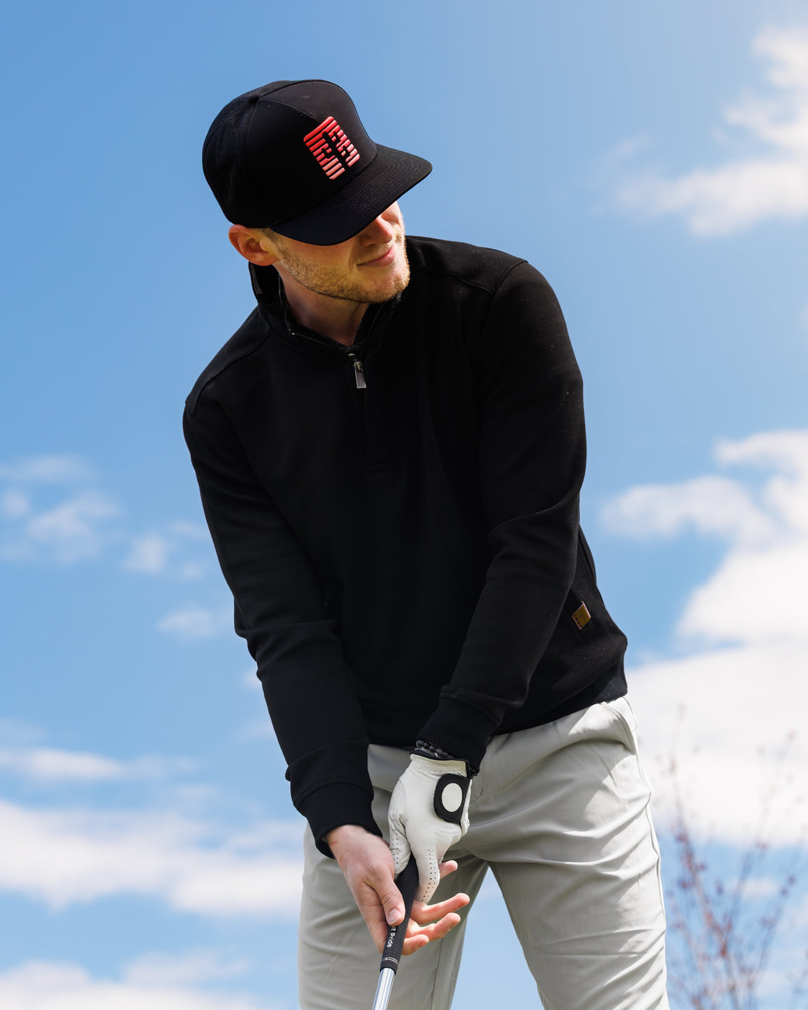 Sunday Men's Quarter Zip - Onyx | Waggle Golf Quarter Zip | Fleece ...